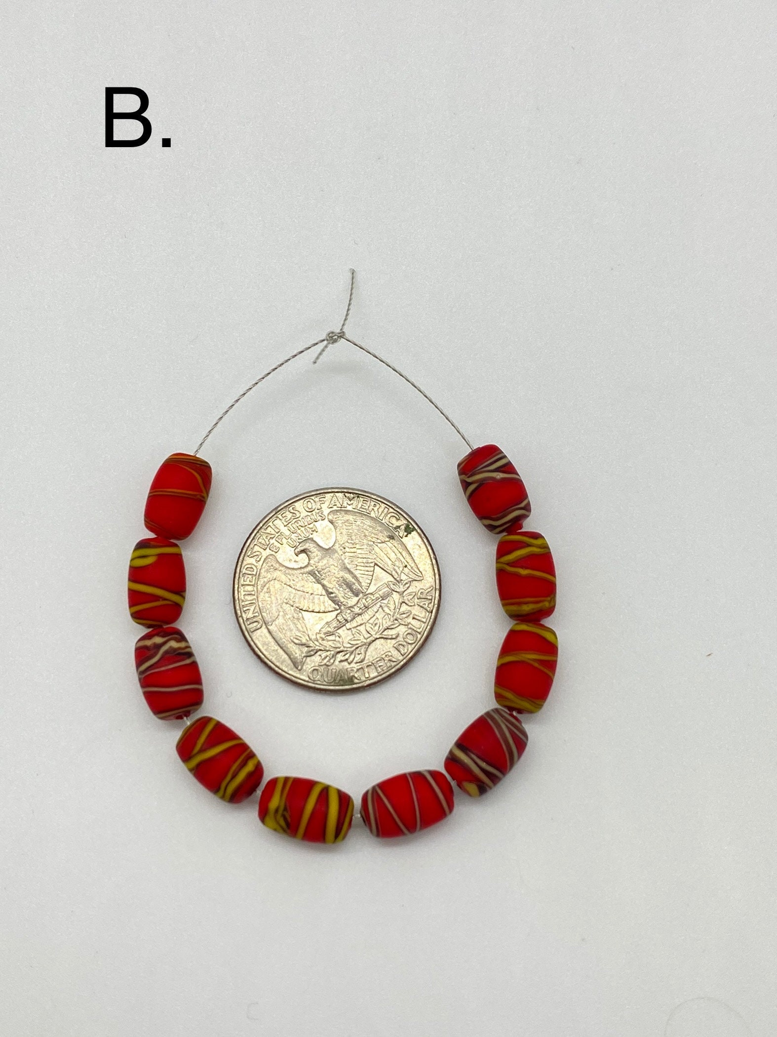 Vintage Venetian Red French Cross Trade Beads, White and Yellow Cross ...