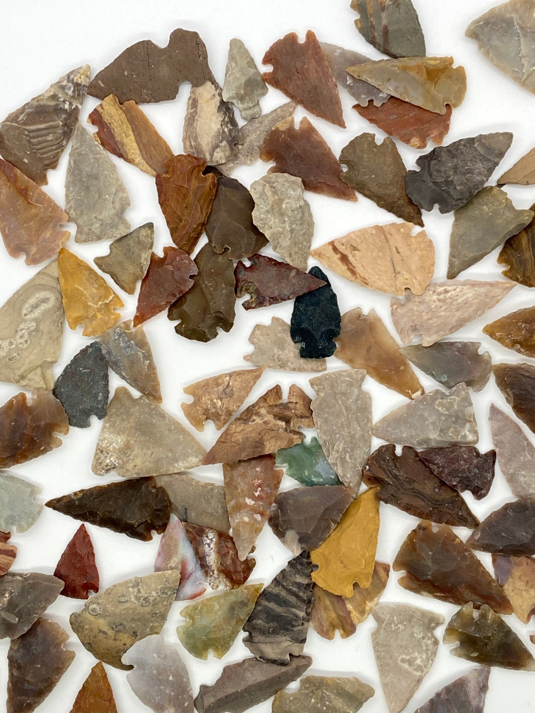 Indian Assorted Arrowheads 8 Count Stone Native American Mixed Lot for ...