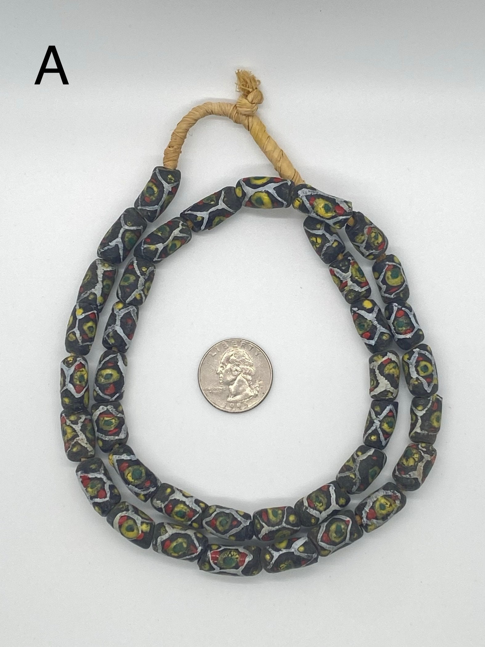 Antique Rare Venetian Black Handmade African Trade Bead Strand - Etsy