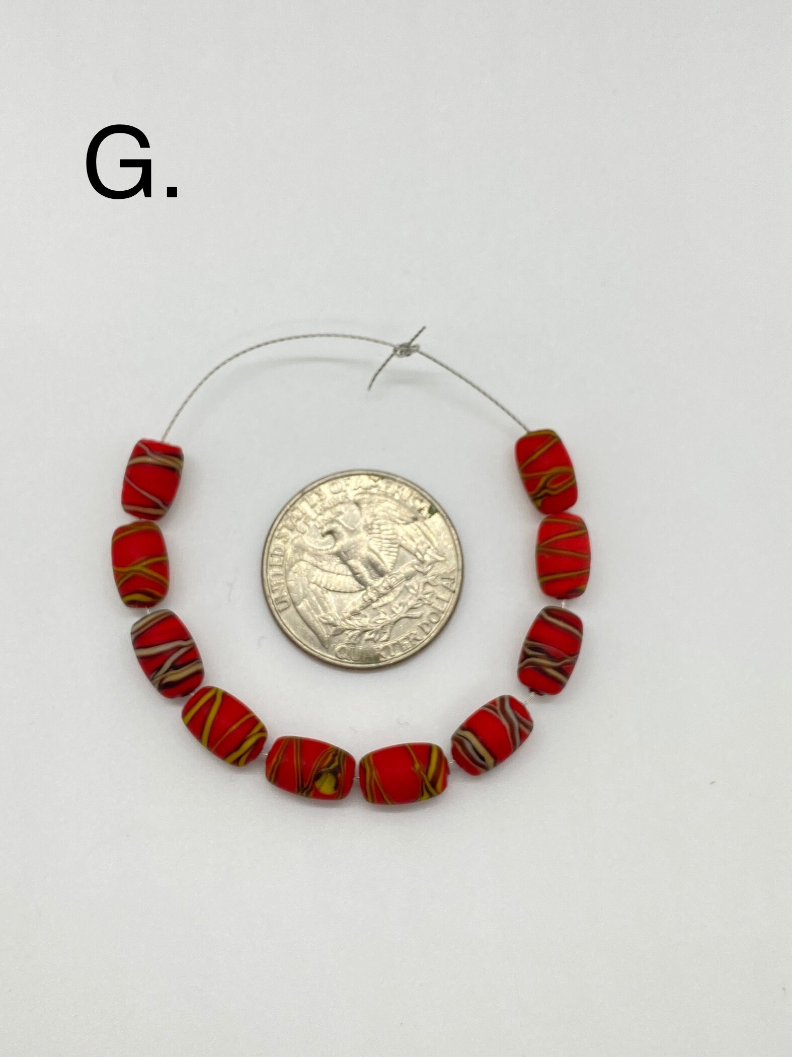 Vintage Venetian Red French Cross Trade Beads, White and Yellow Cross ...
