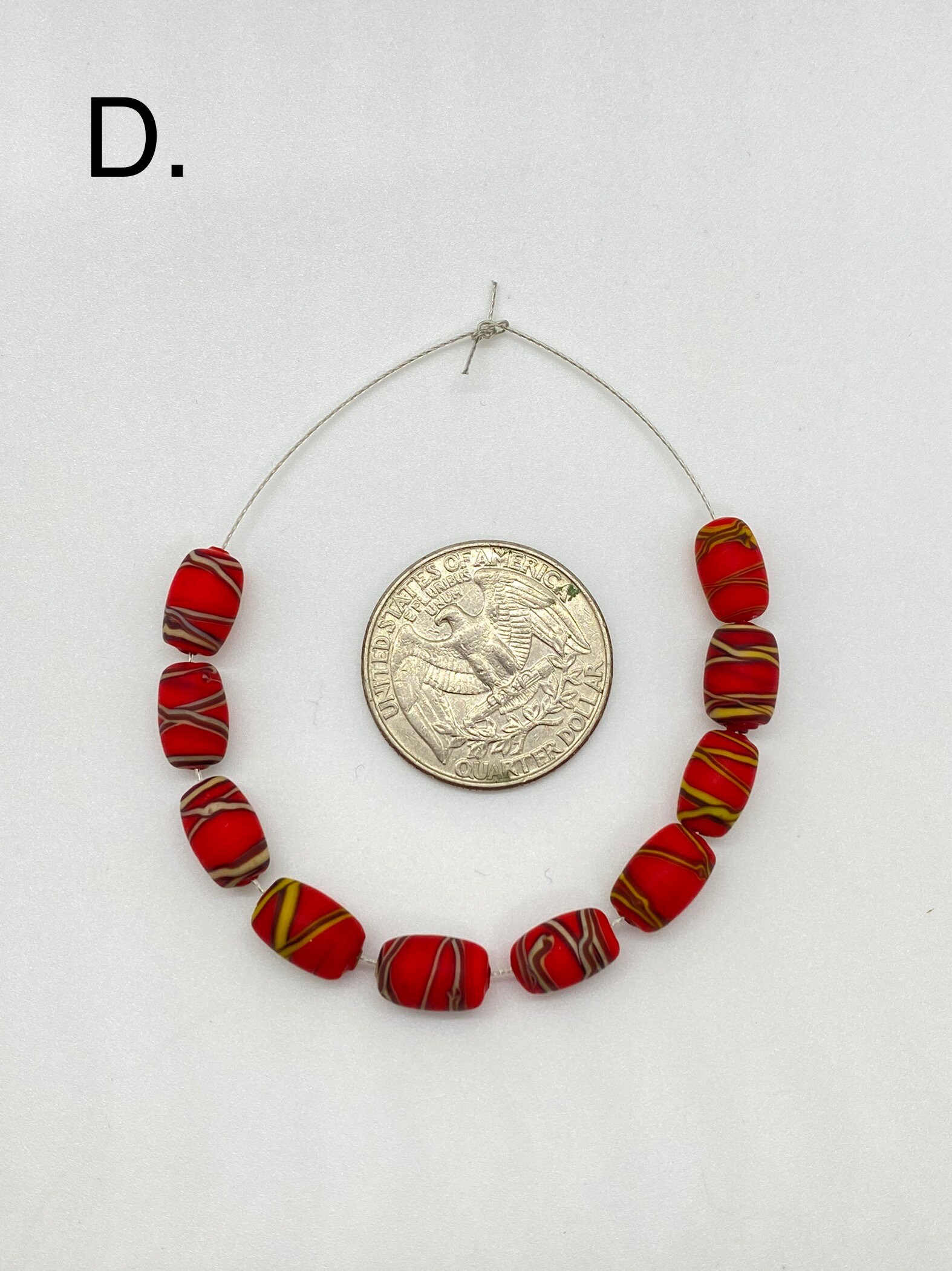 Vintage Venetian Red French Cross Trade Beads, White and Yellow Cross ...