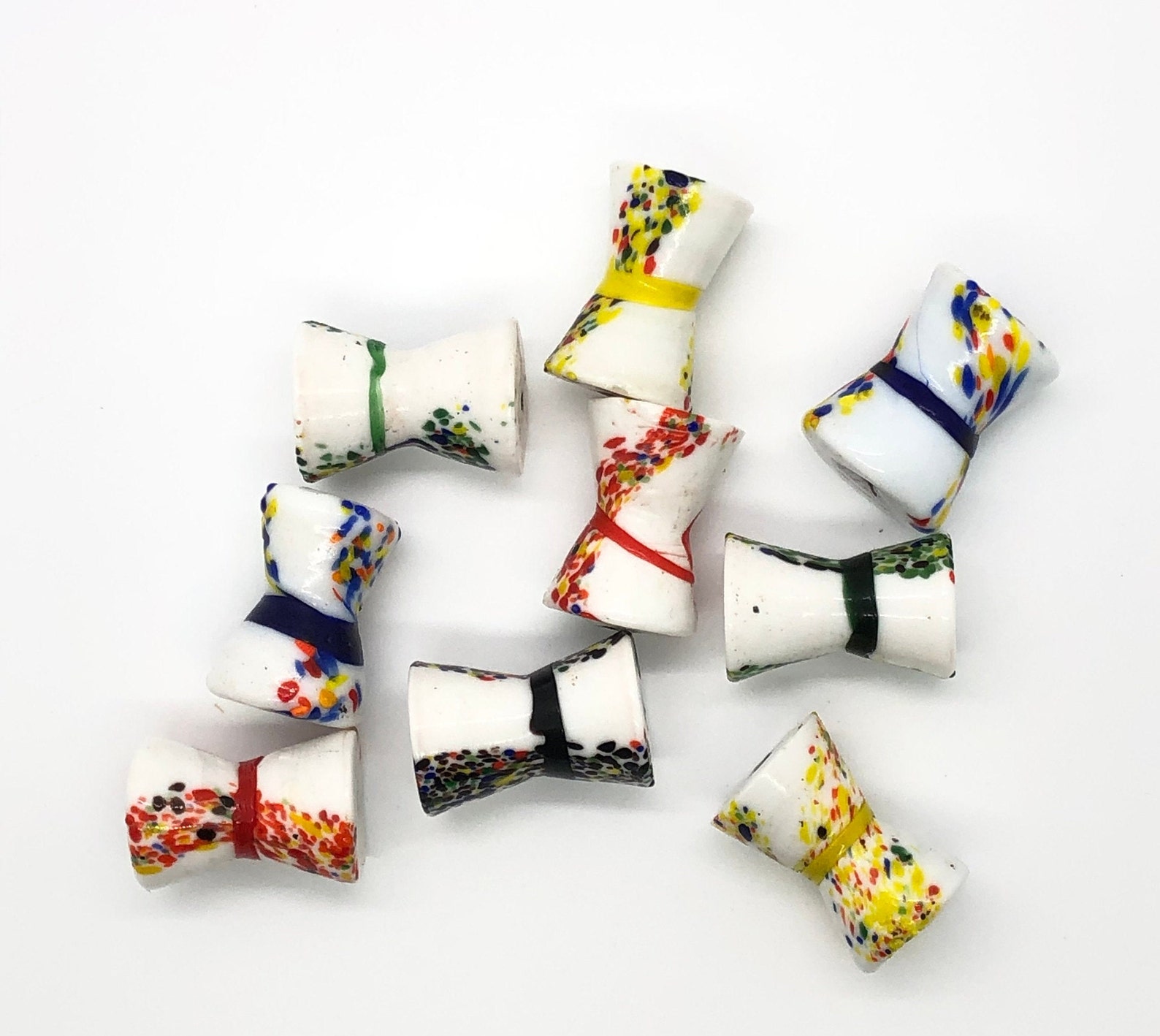 Large Spool Shape Crumb Bead White Color Explosion End Day Bead Large ...