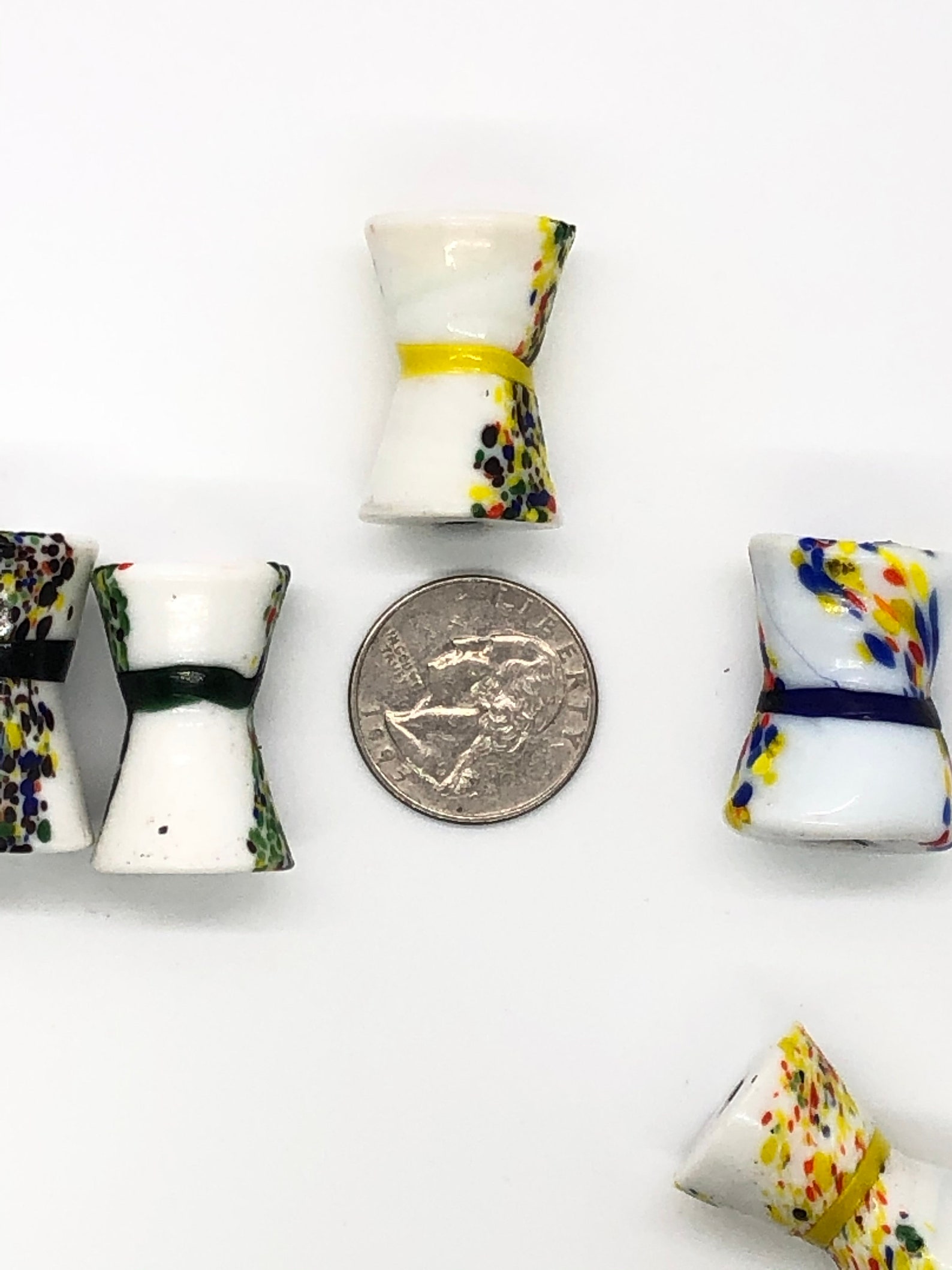 Large Spool Shape Crumb Bead White Color Explosion End Day Bead Large ...