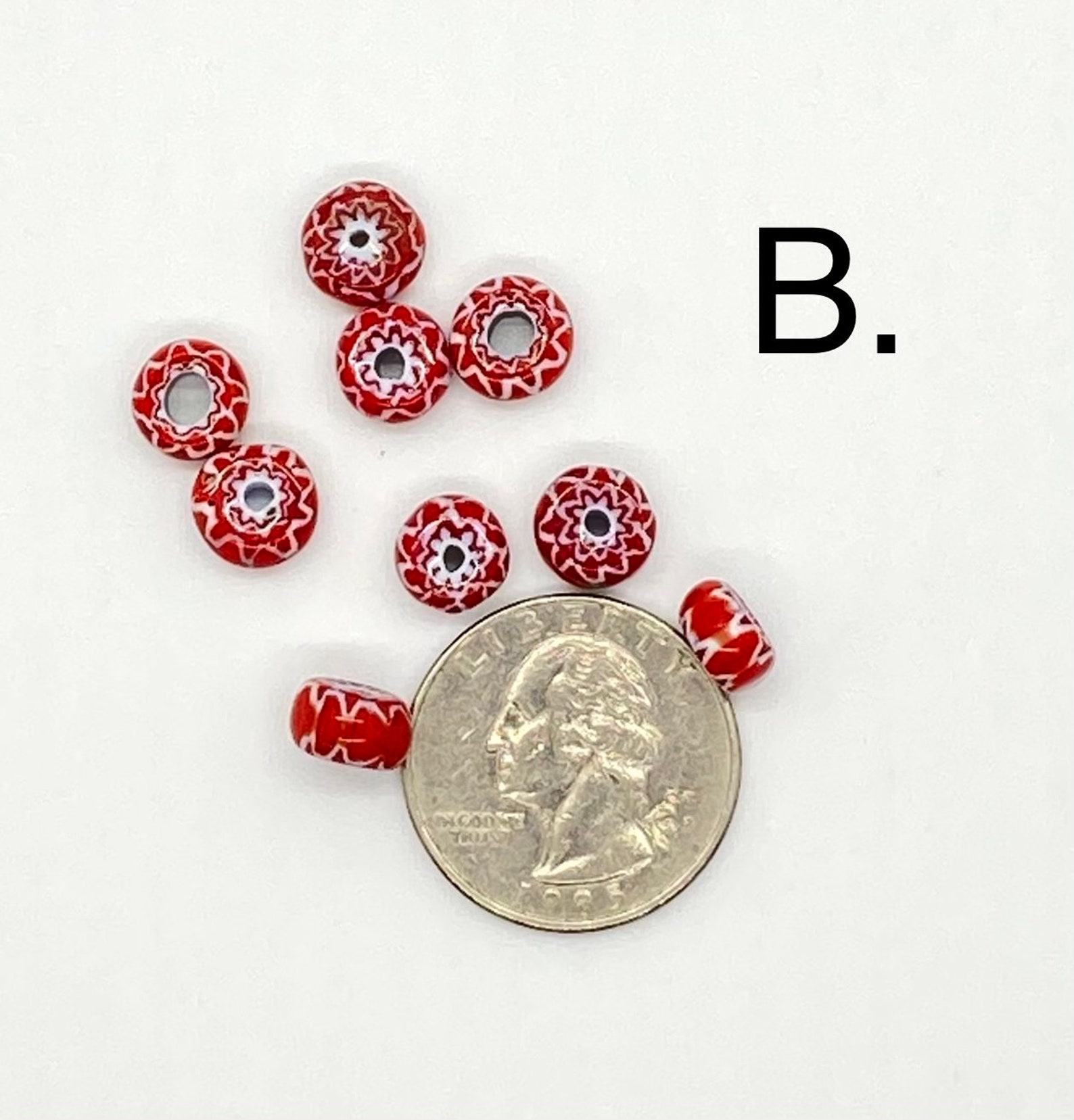 35 Venetian Rosetta Star Chevron Beads, 6 Layers Chevron, Striped ...