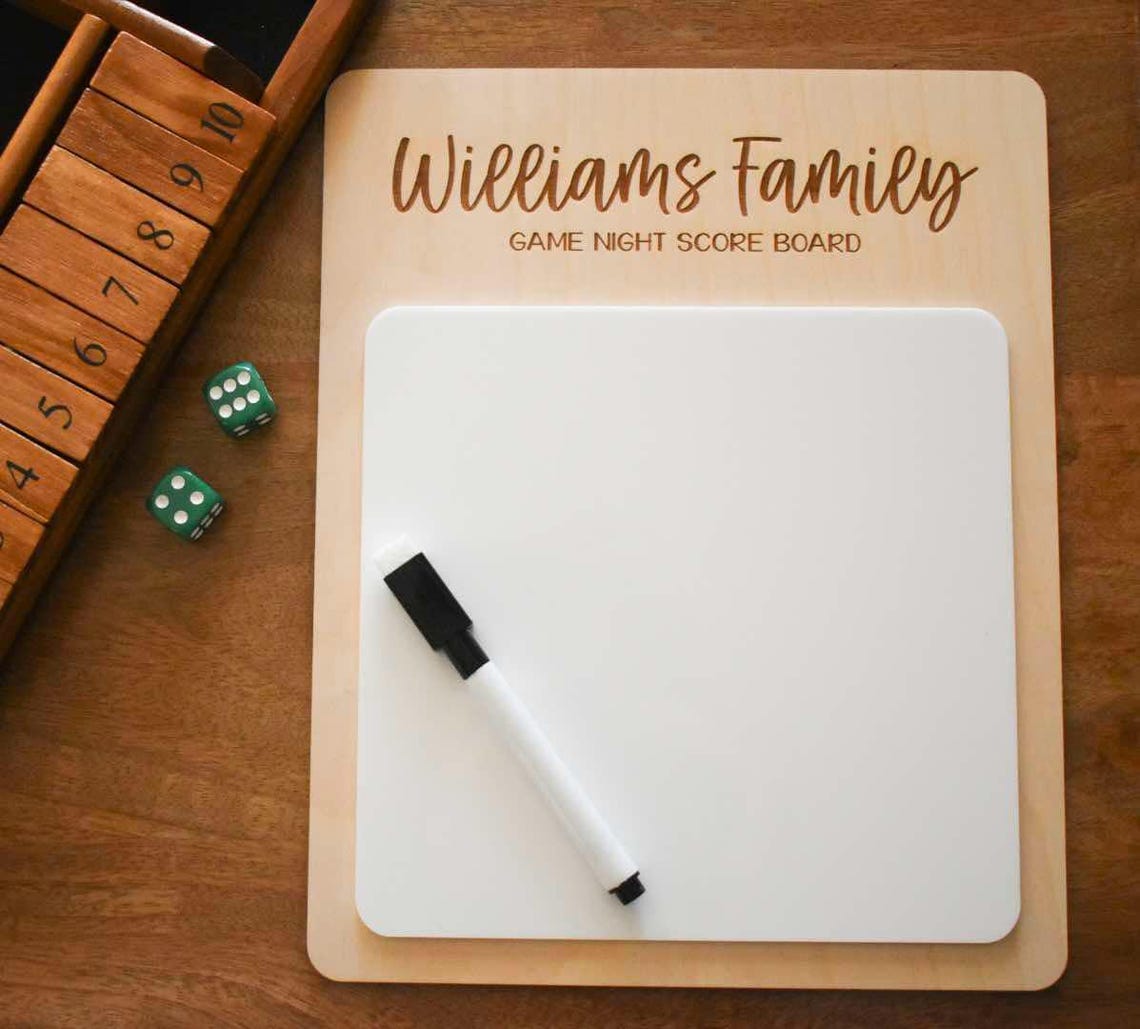 Personalized Family Game Night Score Board. Game Night Score Card ...