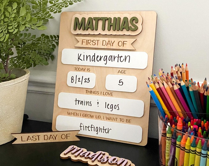 Personalized First Day of School Sign. Custom Last Day of School Sign ...