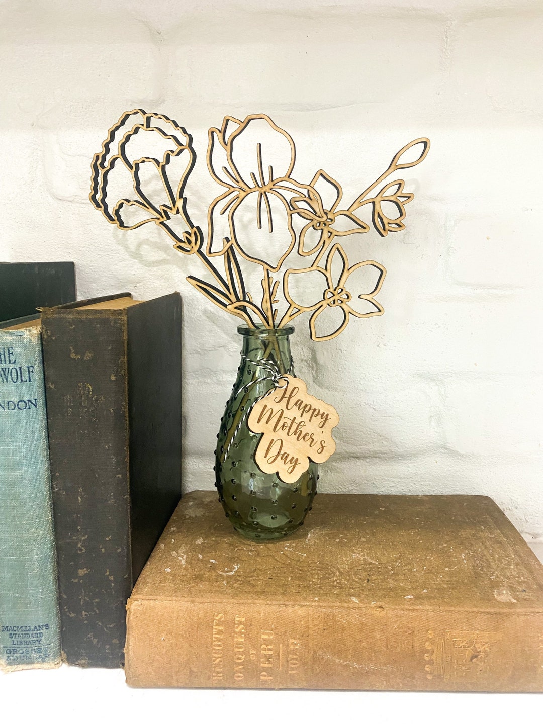 Wooden Birth Month Flower Bouquet. Birth Flowers. Mother's Day Gift ...