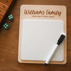 Personalized Family Game Night Score Board. Game Night Score Card ...