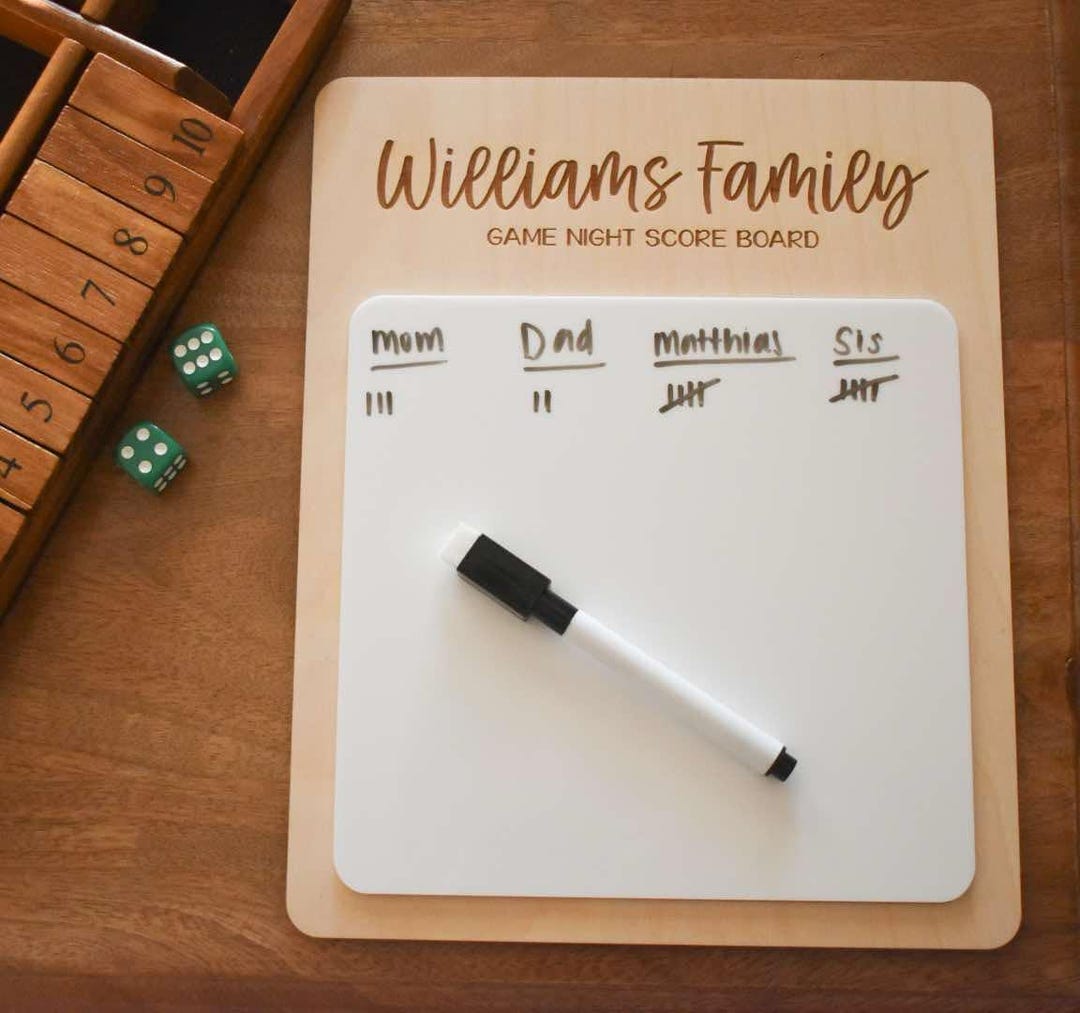 Personalized Family Game Night Score Board. Game Night Score Card ...