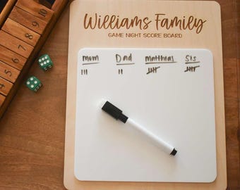 Personalized Family Game Night Score Board. Game Night Score Card ...