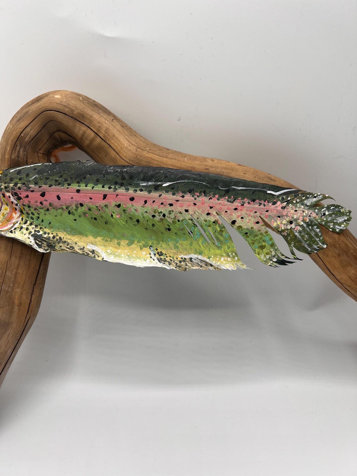 Hand Painted Fish on a Feather - Etsy