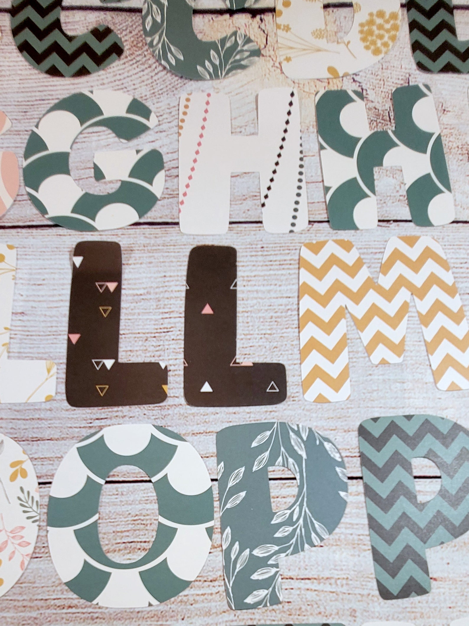 Retro Paper Cut Out Letters, Scrapbook Block Letters, Alphabet Letters ...