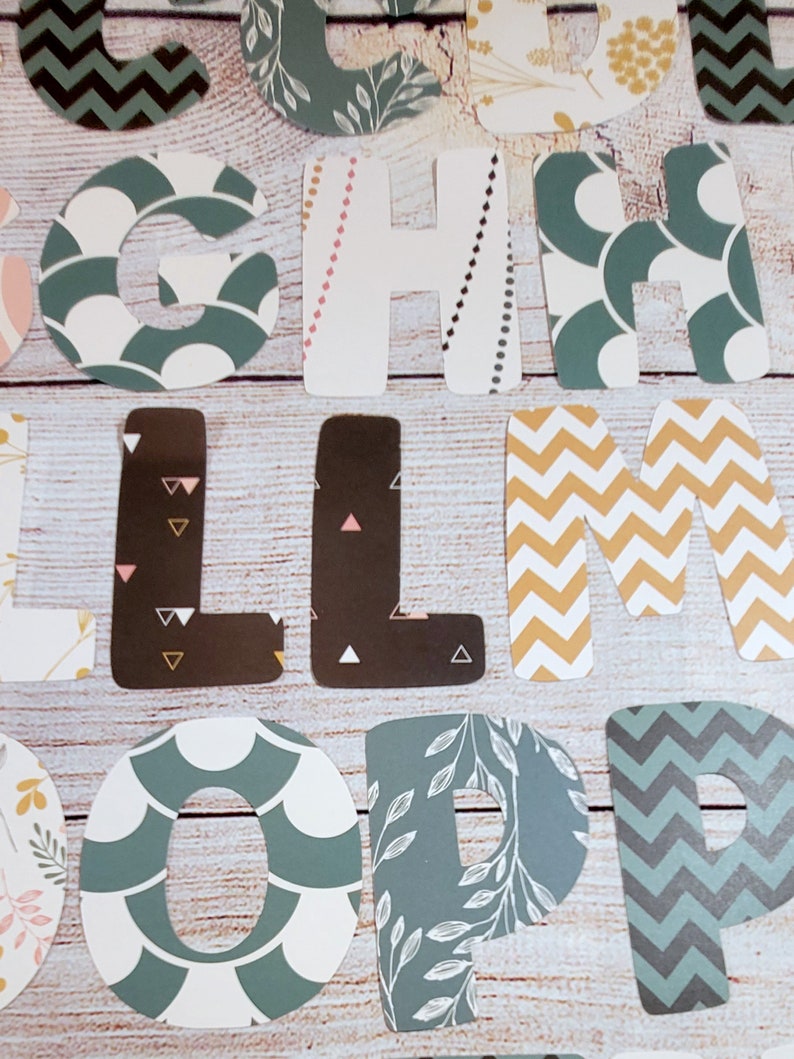 Retro Paper Cut Out Letters, Scrapbook Block Letters, Alphabet Letters ...