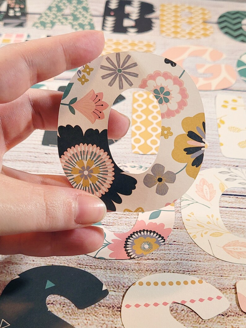 Retro Paper Cut Out Letters, Scrapbook Block Letters, Alphabet Letters ...