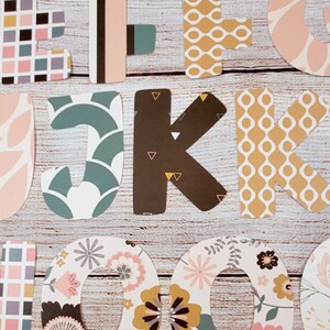 Retro Paper Cut Out Letters, Scrapbook Block Letters, Alphabet Letters ...