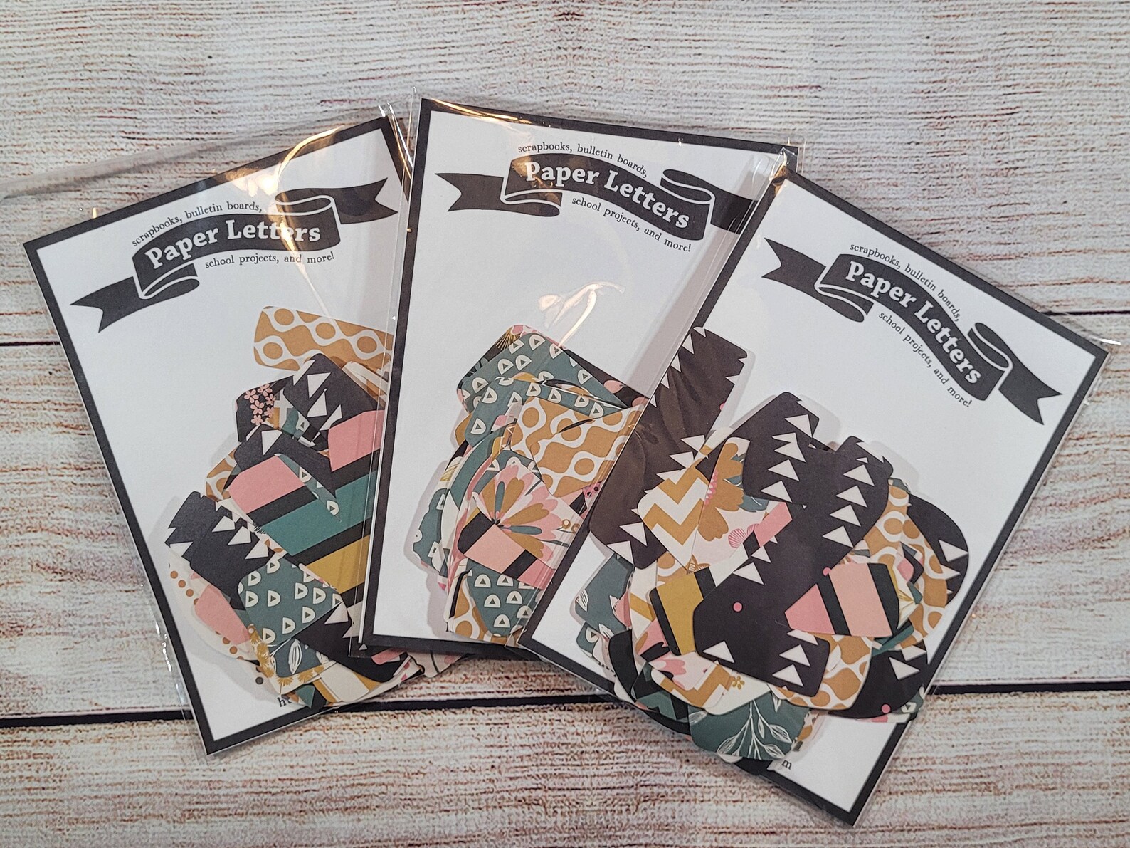 Retro Paper Cut Out Letters, Scrapbook Block Letters, Alphabet Letters ...