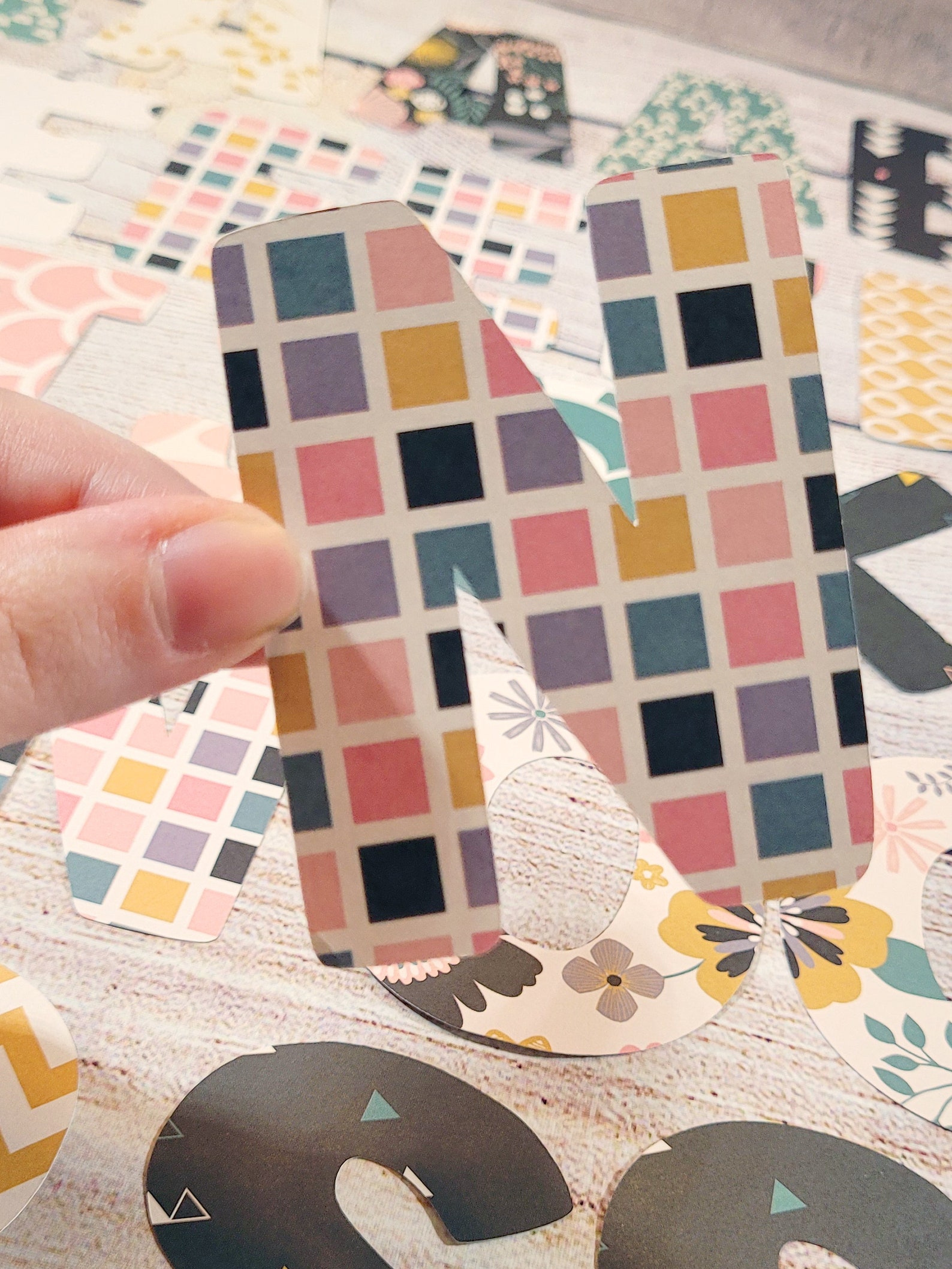 Retro Paper Cut Out Letters, Scrapbook Block Letters, Alphabet Letters ...