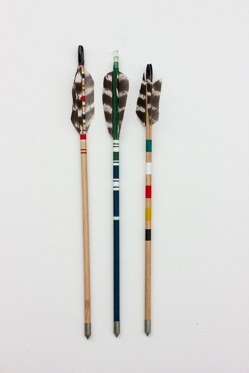 Camp Mini Arrow Set No. 3 -- Three Mini Wooden Arrow -- Hand Painted ...