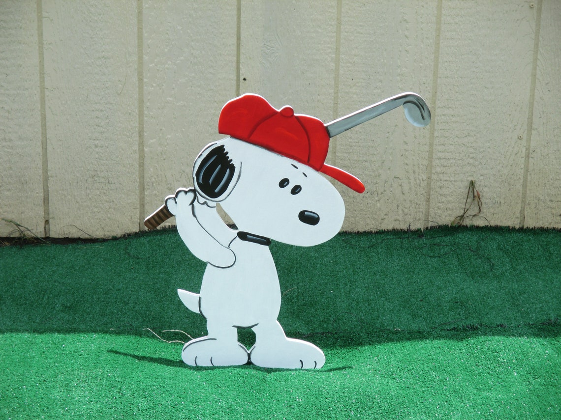Snoopy Golfing Yard Sign | Etsy