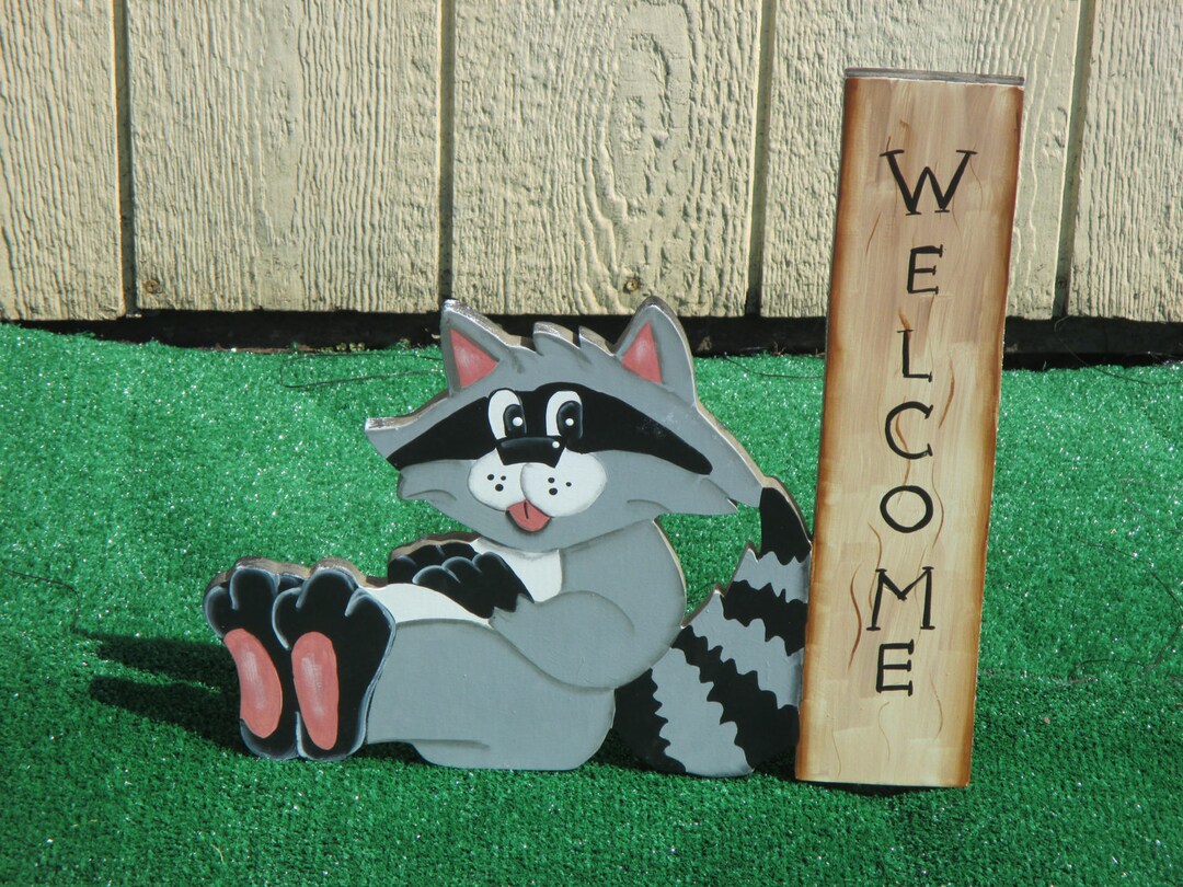 Raccoon Welcome Sign - Etsy