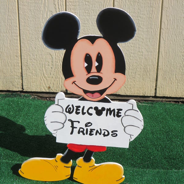 Mickey Mouse Outdoor Welcome Sign - Etsy
