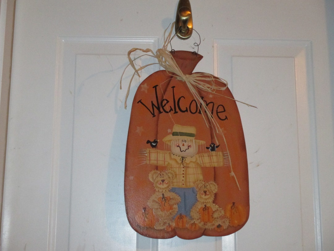 Fall Scarecrow Welcome Sign - Etsy