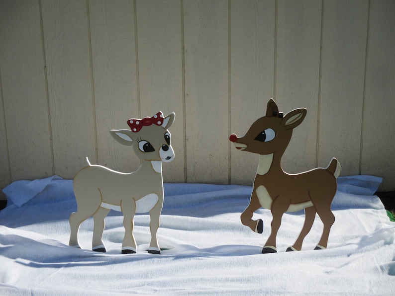 Rudolph and Clarice Yard Signs - Etsy