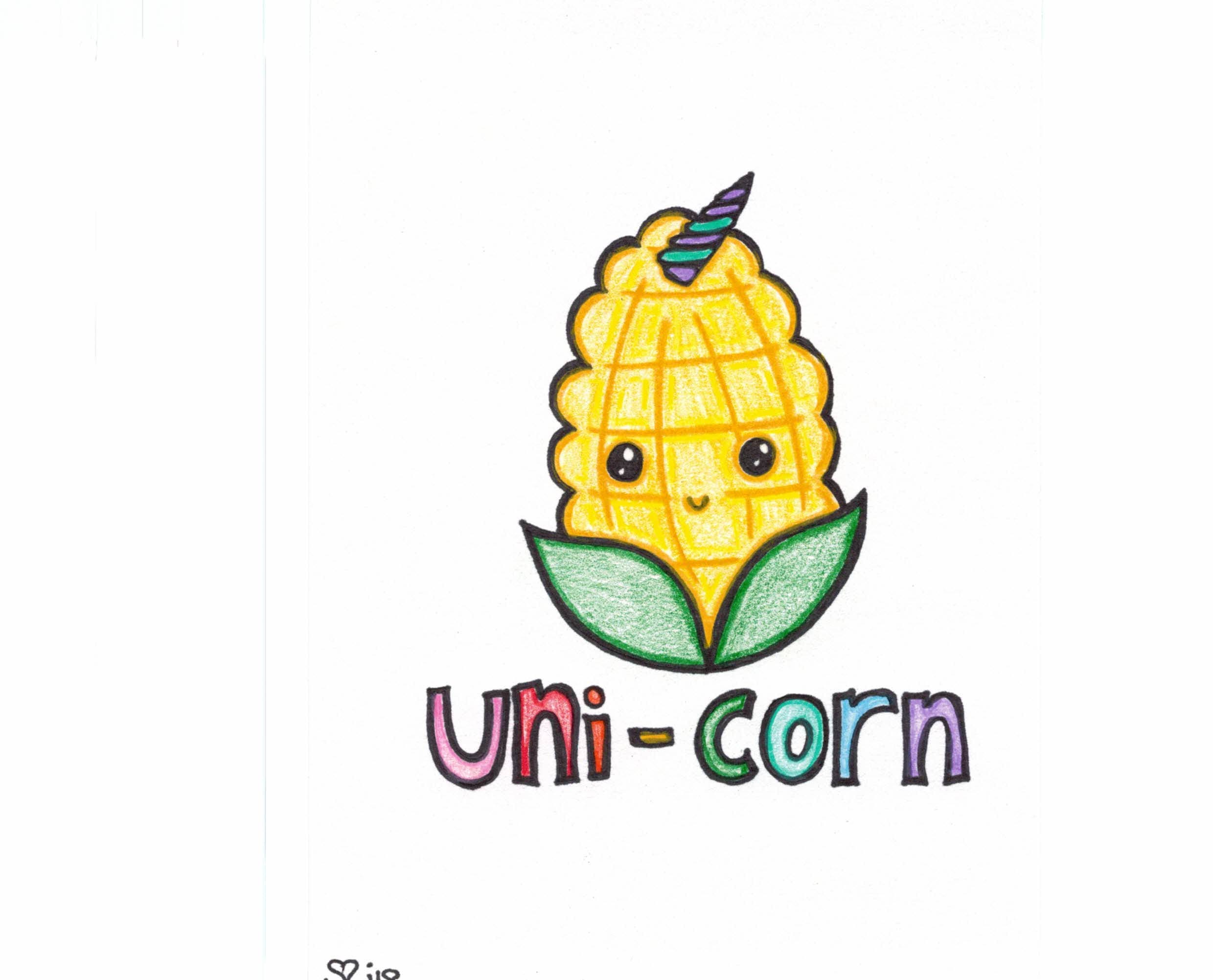 Uni-corn Drawing - Etsy
