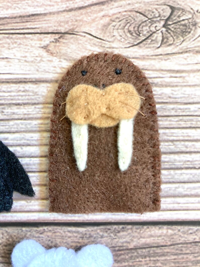 Polar Arctic Animals Felt Finger Puppets penguin Polar Bear | Etsy