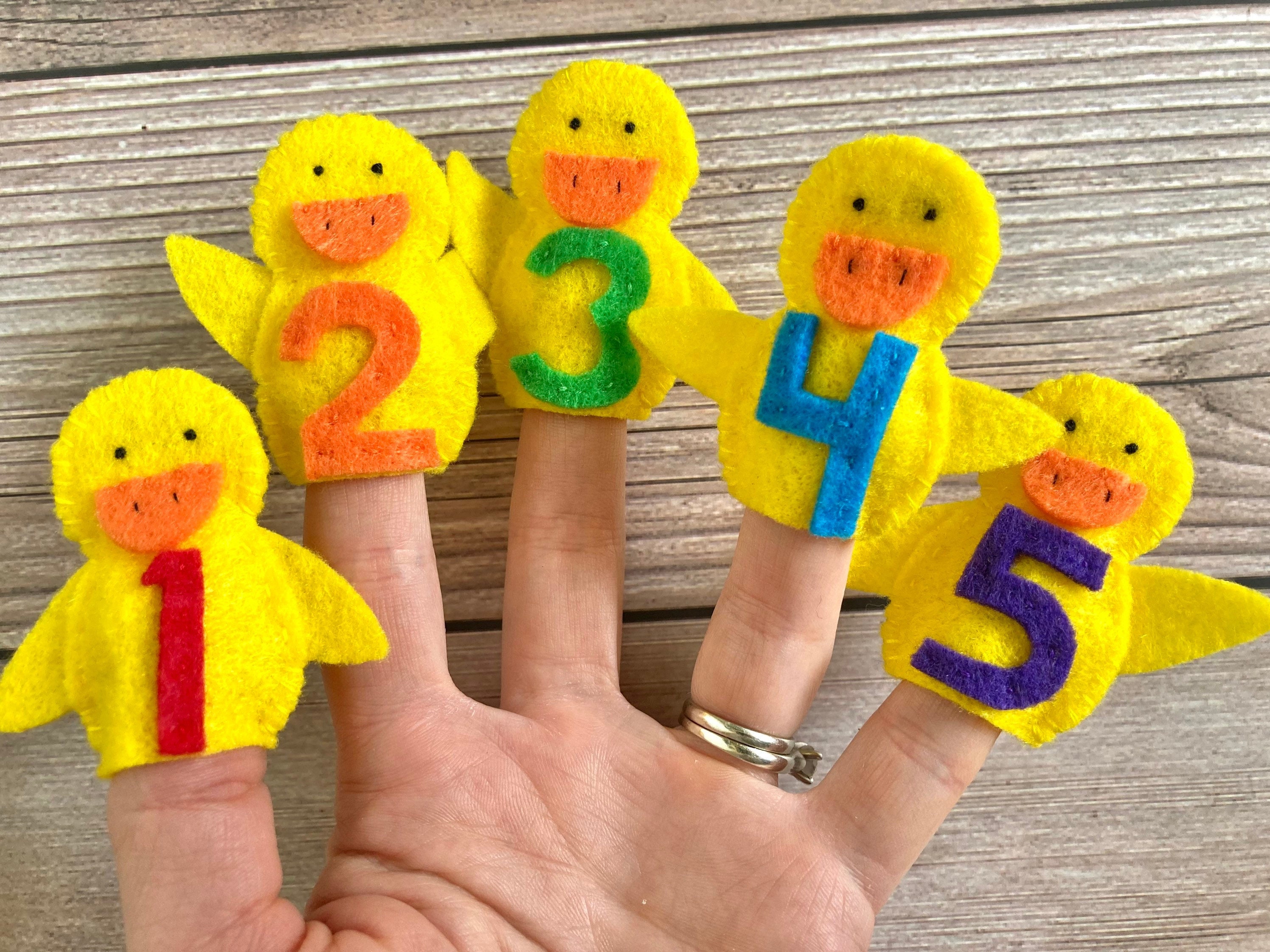 5 Five Little Ducks Felt Finger Puppets Set of 5 | Etsy UK