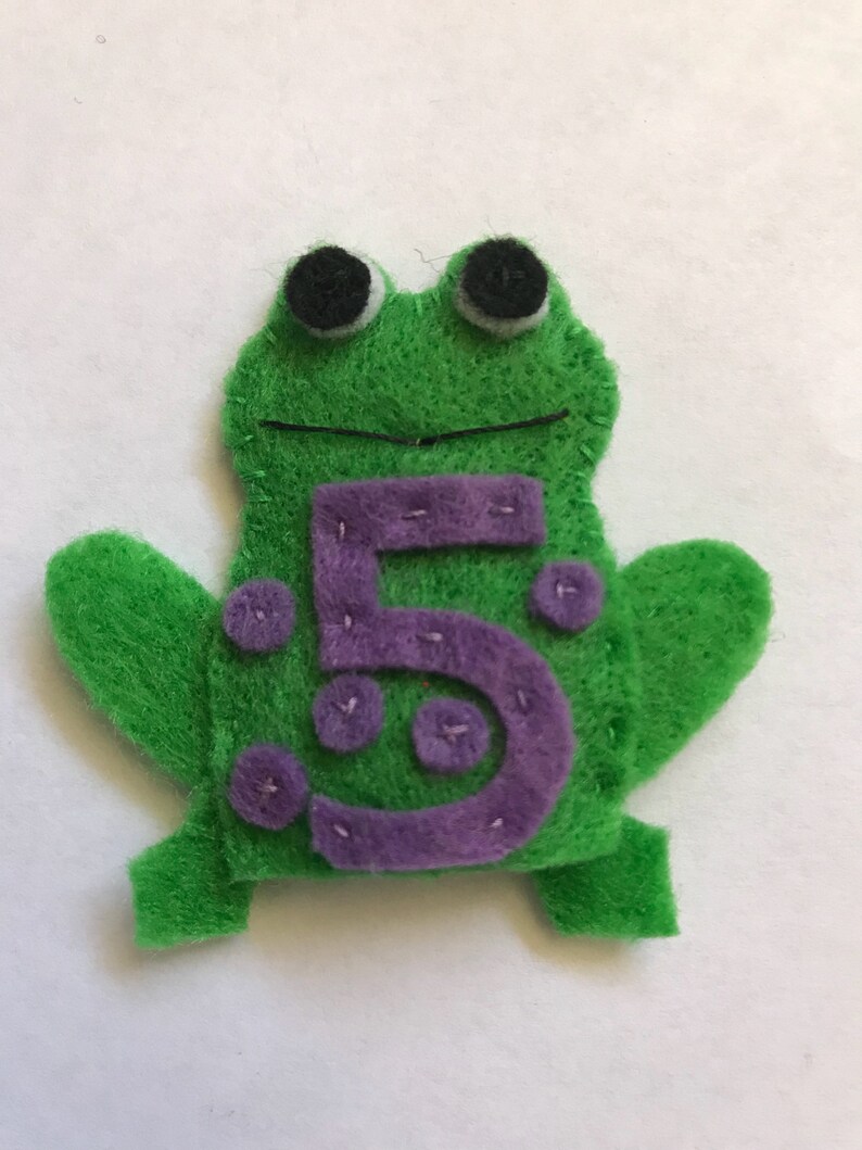 5 Five Green and Speckled Frogs Felt Animal Finger Puppets | Etsy