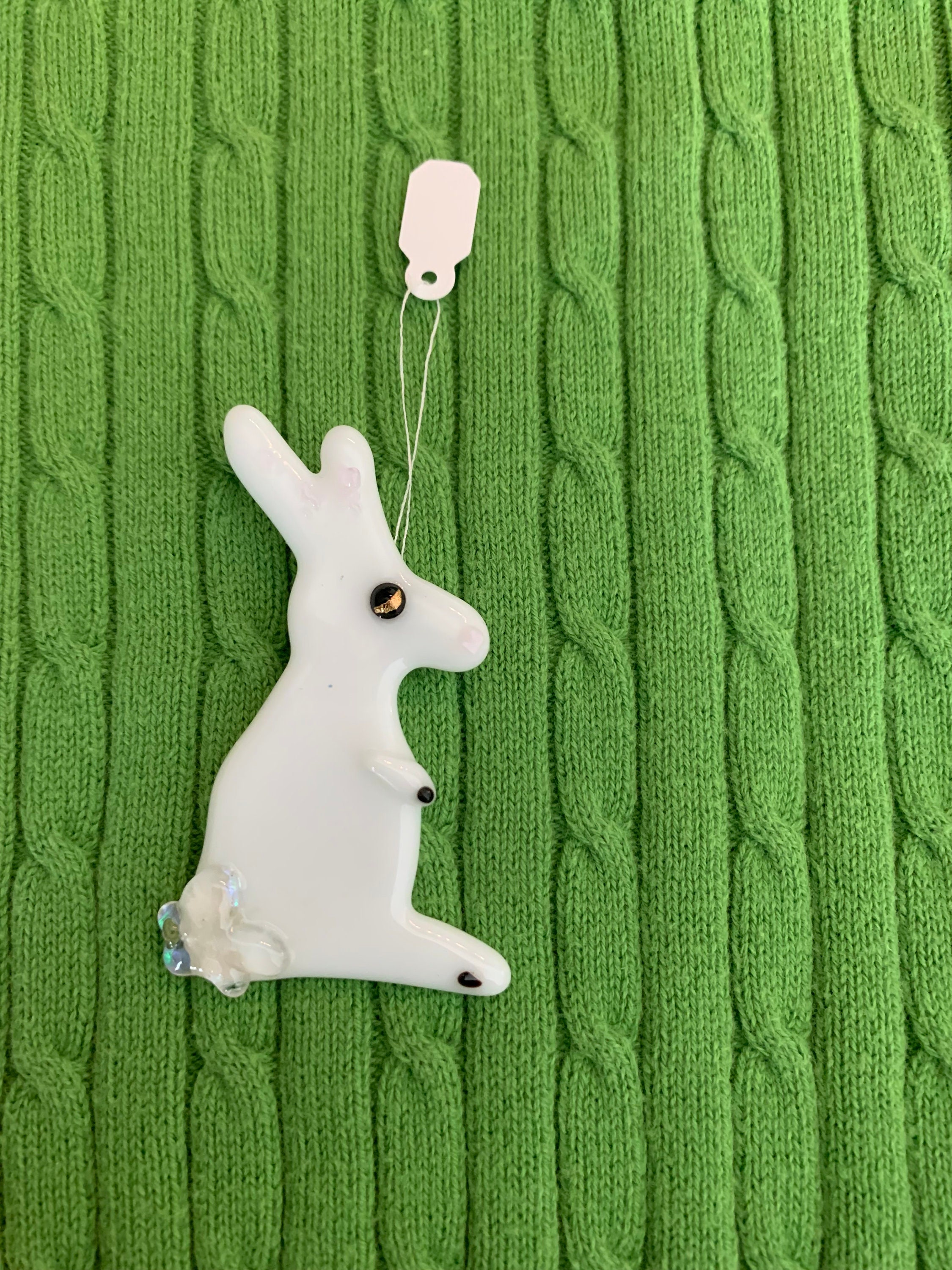 Art Glass Rabbit, White Rabbit Pendant, Glass Rabbit, Glass Rabbit ...
