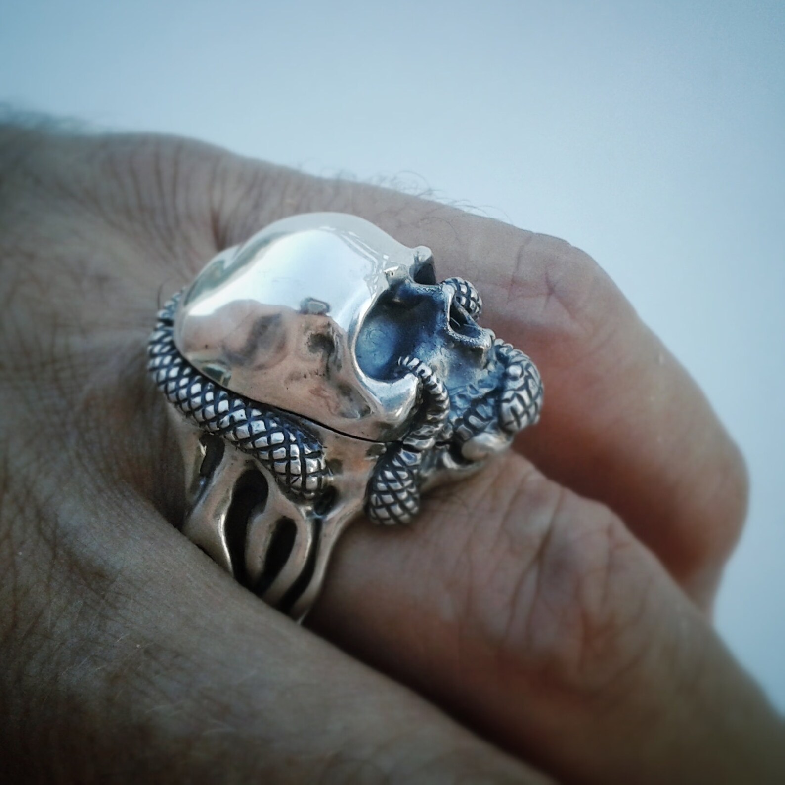 Pillbox Ring Locket Ring Skull and Snake Poison Ring - Etsy