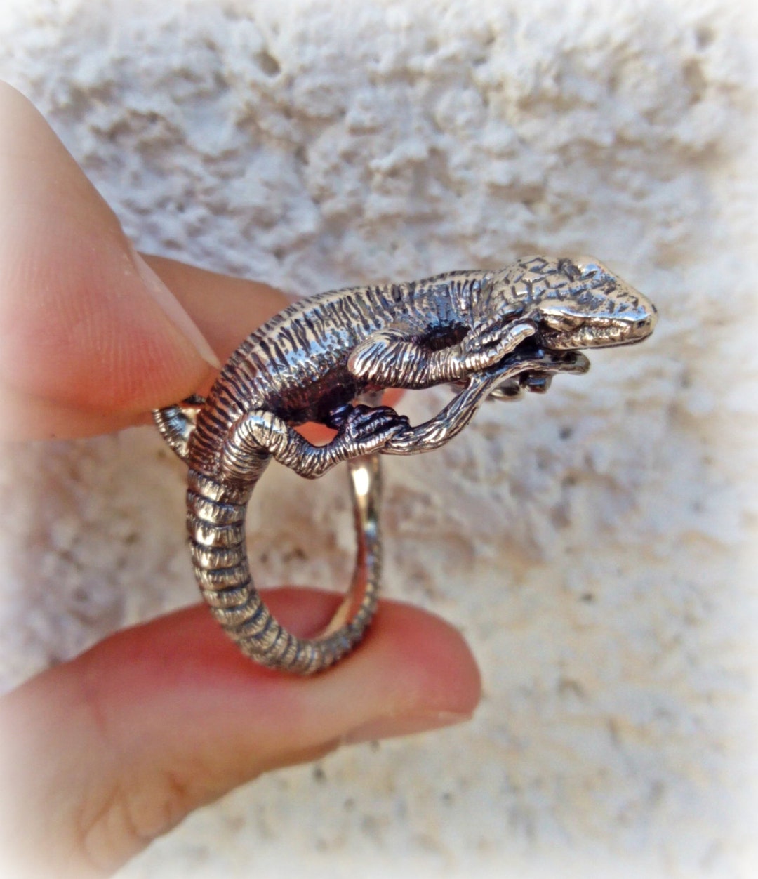 Lizard Ring Sterling Silver Free Shipping - Etsy