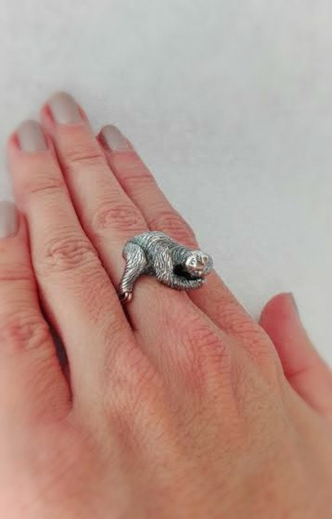 Sloth Ring Sterling Silver Free Shipping - Etsy