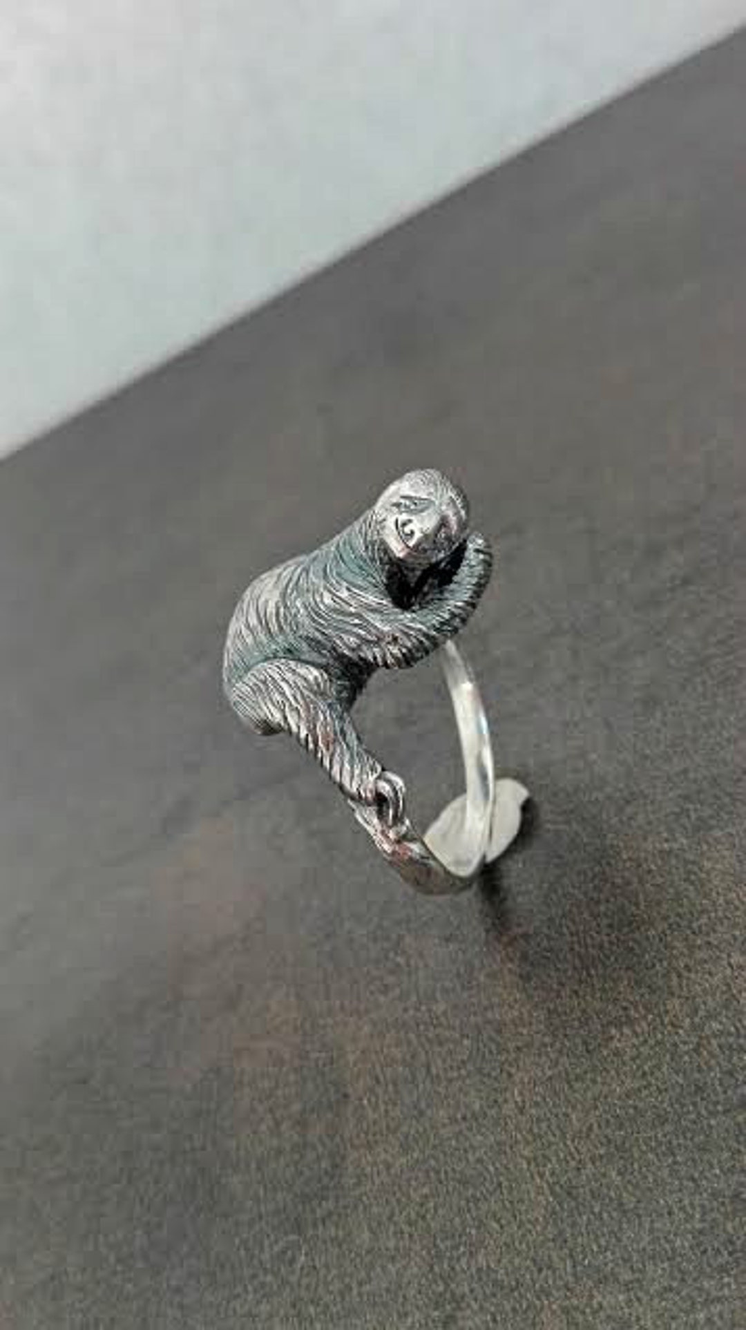 Sloth Ring Sterling Silver Free Shipping - Etsy