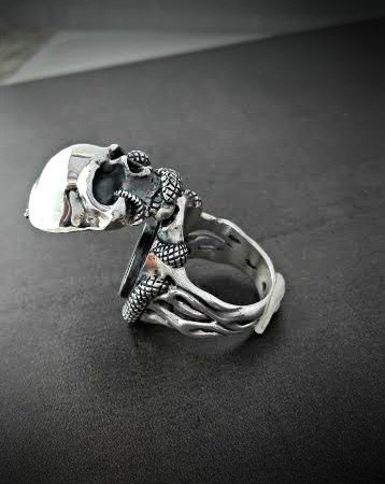 Pillbox Ring Locket Ring Skull and Snake Poison Ring - Etsy