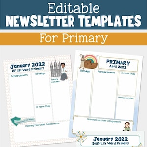 Editable Primary Newsletter Template Bundle 2 - Three Designs Included ...