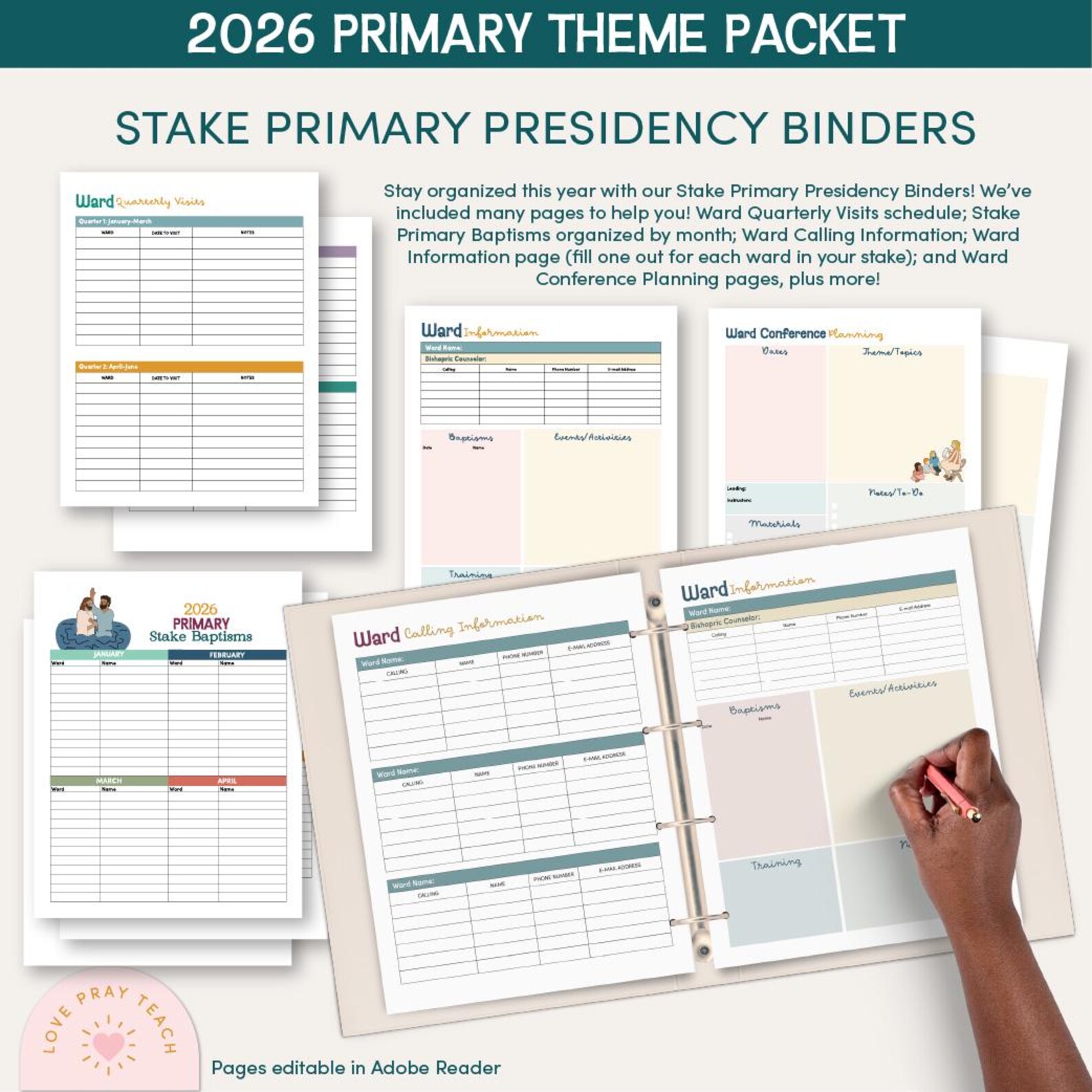 2026 Stake Primary Presidency Binders - Etsy
