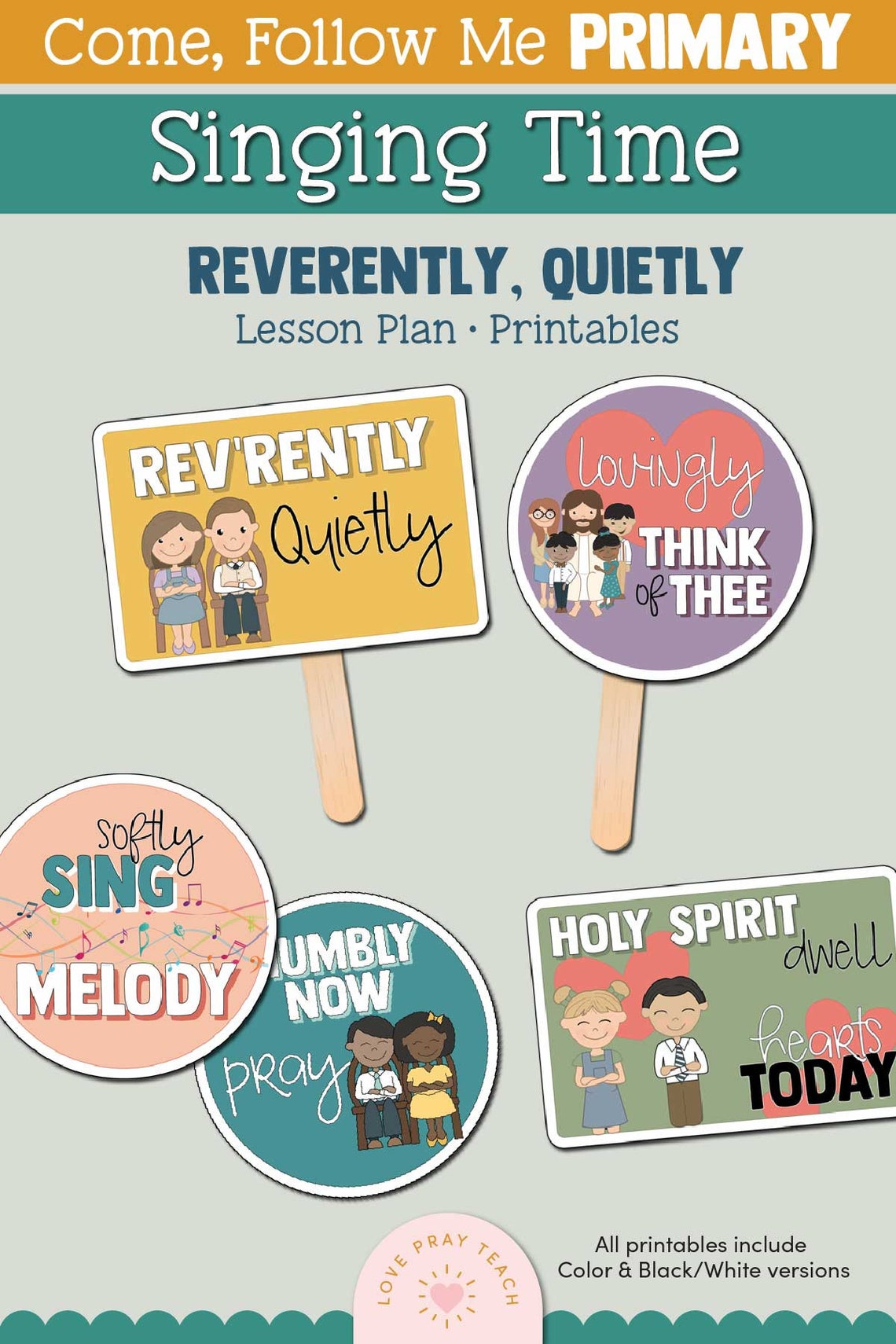 Come, Follow Me for Primary Singing Time: "reverently, Quietly" - Etsy