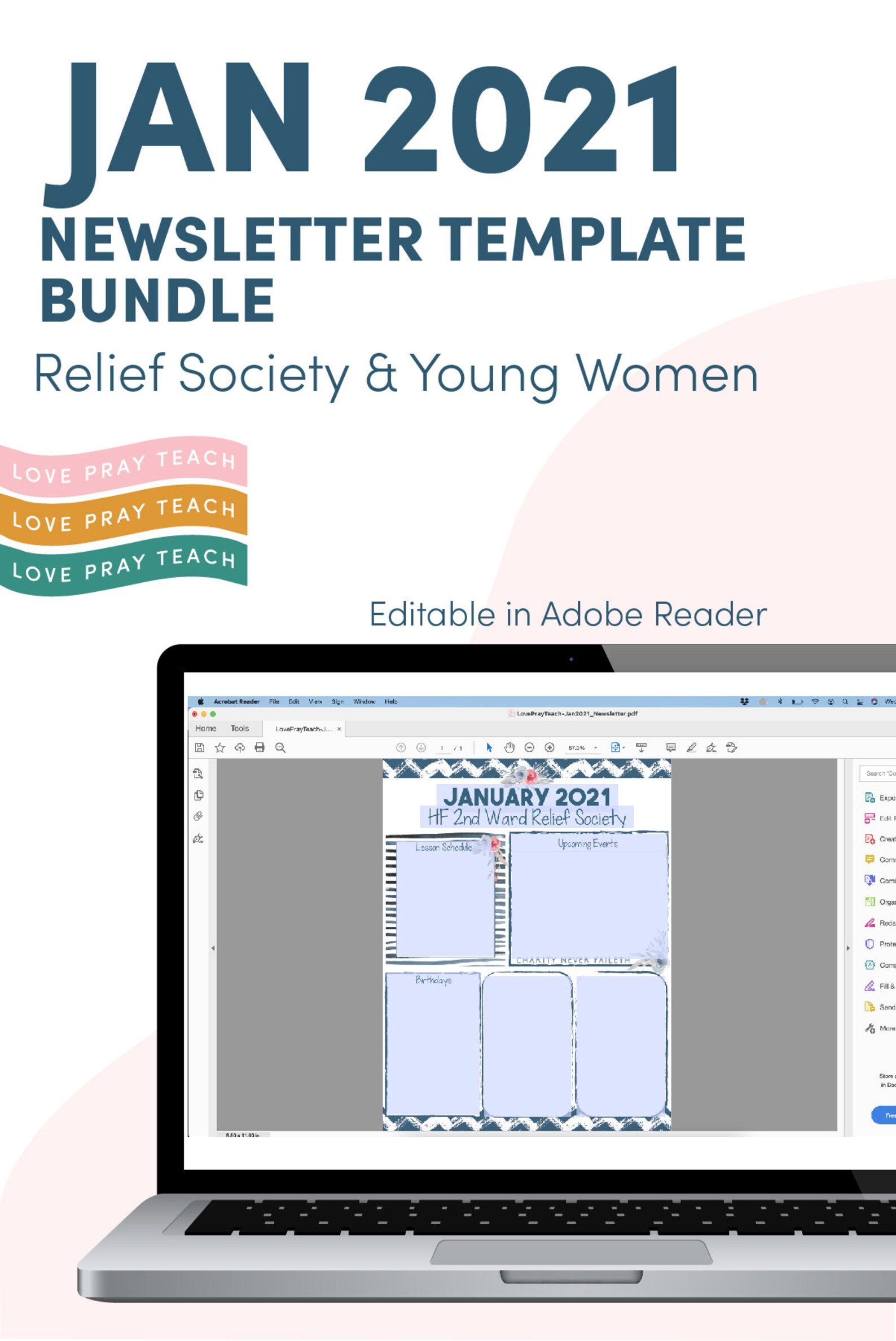 January 2021 Editable Newsletter Bundle - Etsy