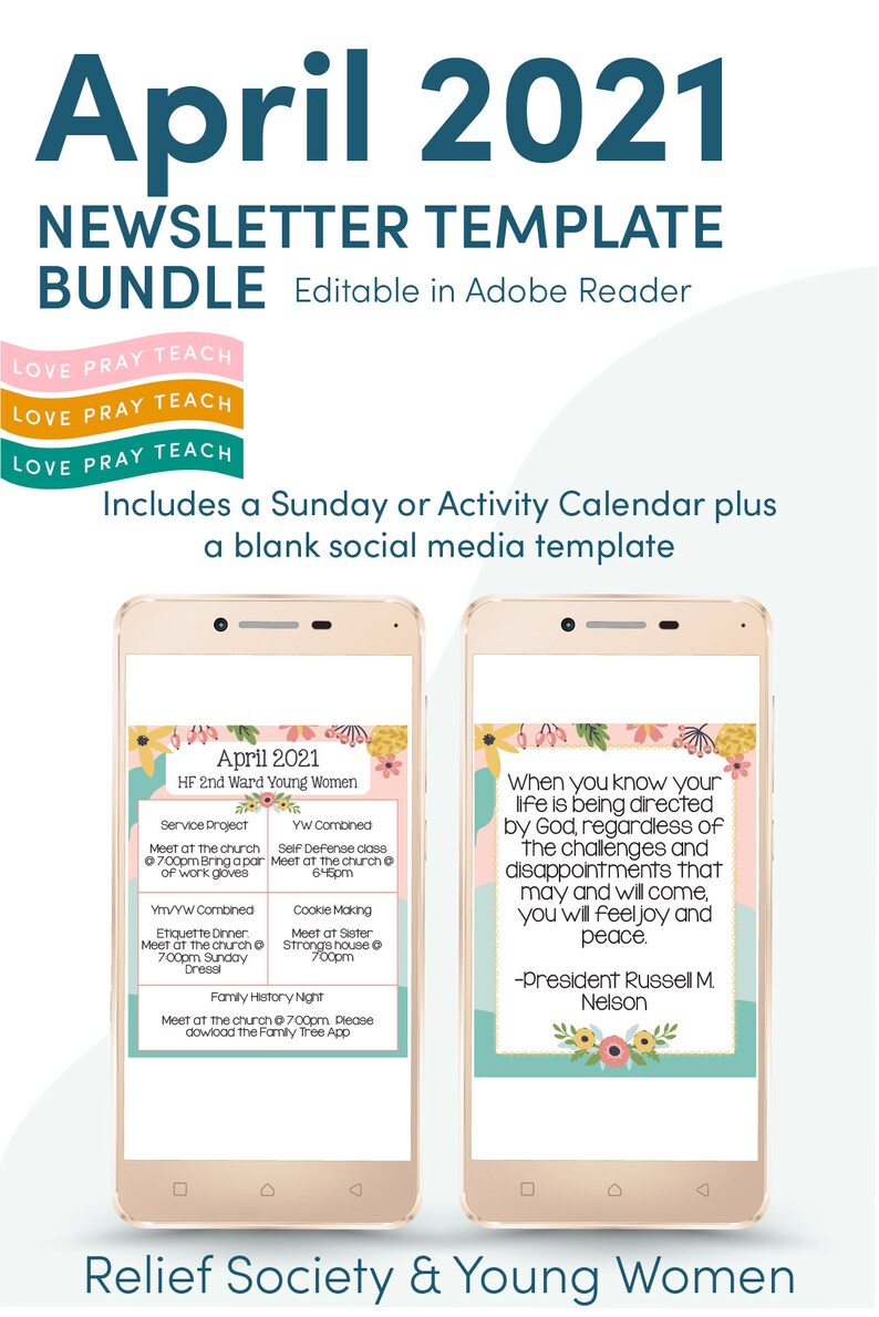 April 2021 Editable Newsletter Bundle - Etsy