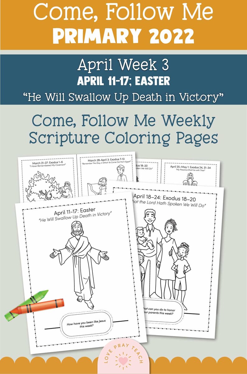 Come Follow Me for Primary April 11-17 Easter he Will - Etsy