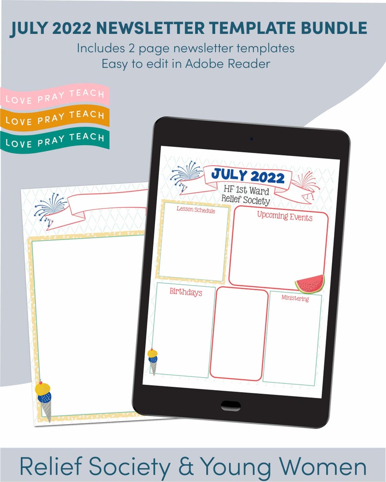 July 2022 Editable Newsletter Bundle - Etsy