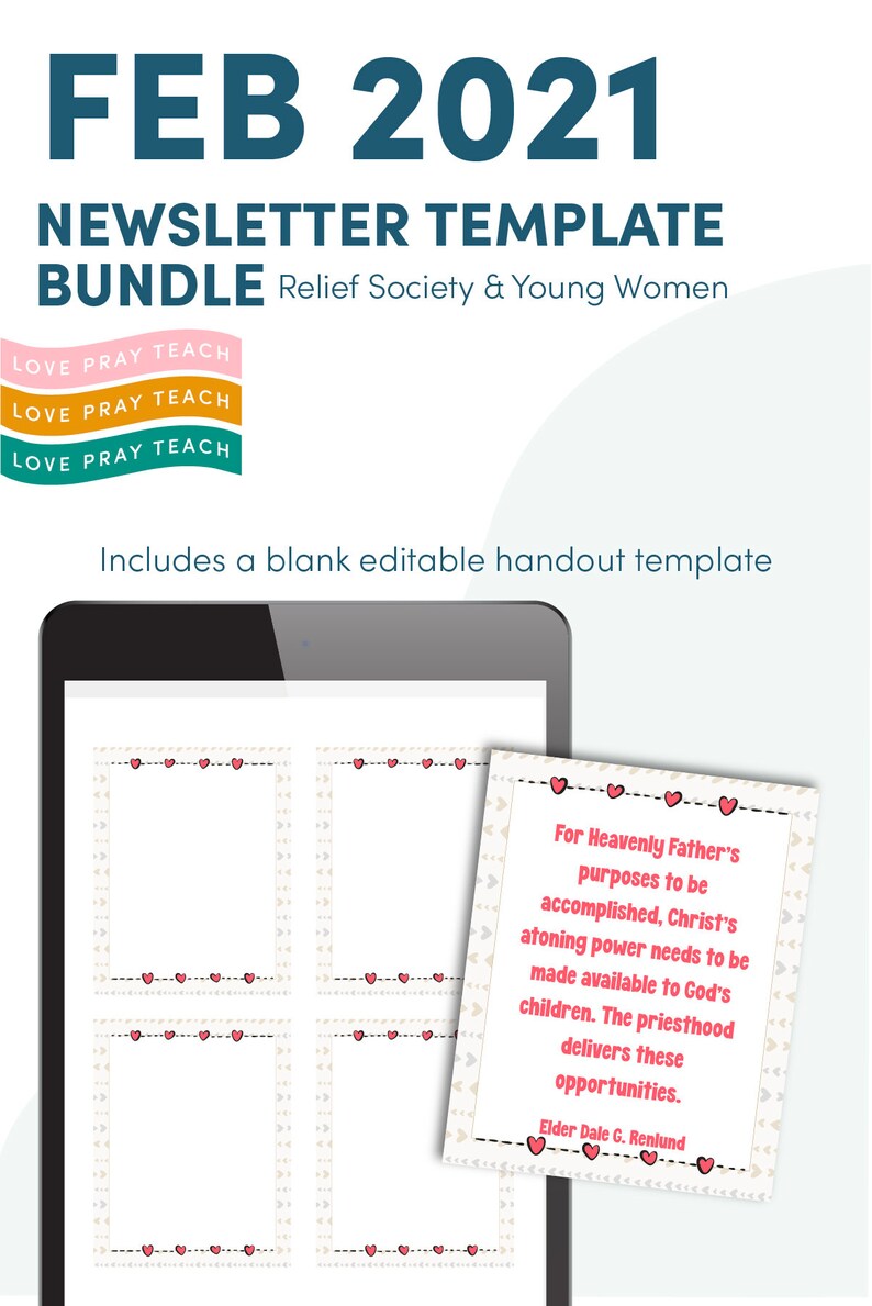 February 2021 Editable Newsletter Template | Etsy