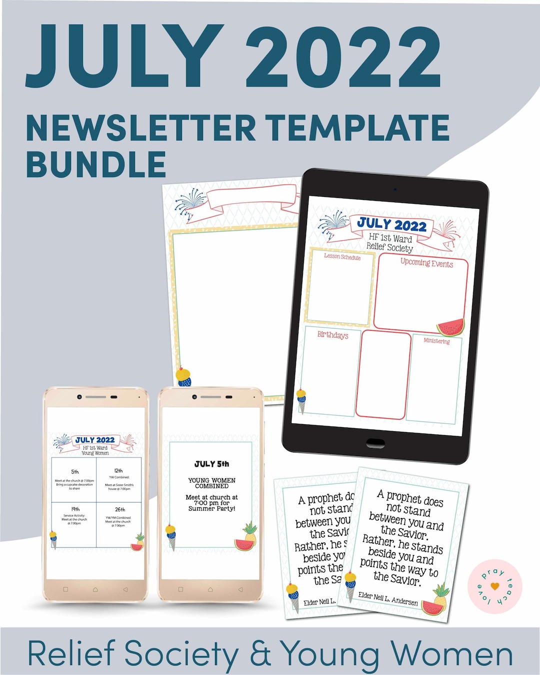 July 2022 Editable Newsletter Bundle - Etsy