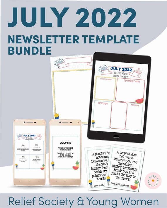 July 2022 Editable Newsletter Bundle - Etsy