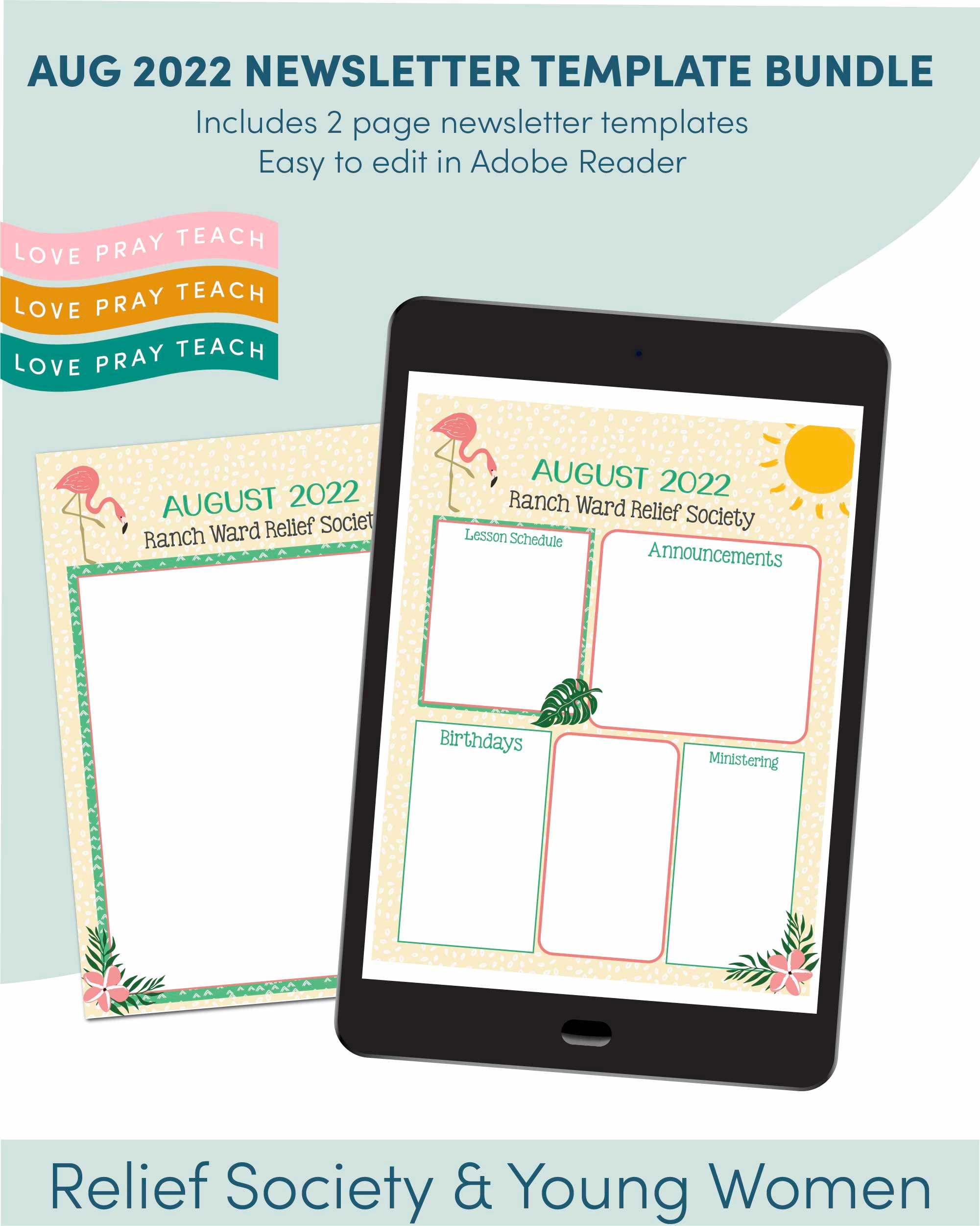 August 2022 Editable Newsletter Template Bundle Including 2 - Etsy
