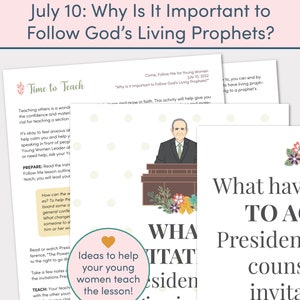 Young Women Doctrinal Topic July 10 "why is It Important to Follow God ...