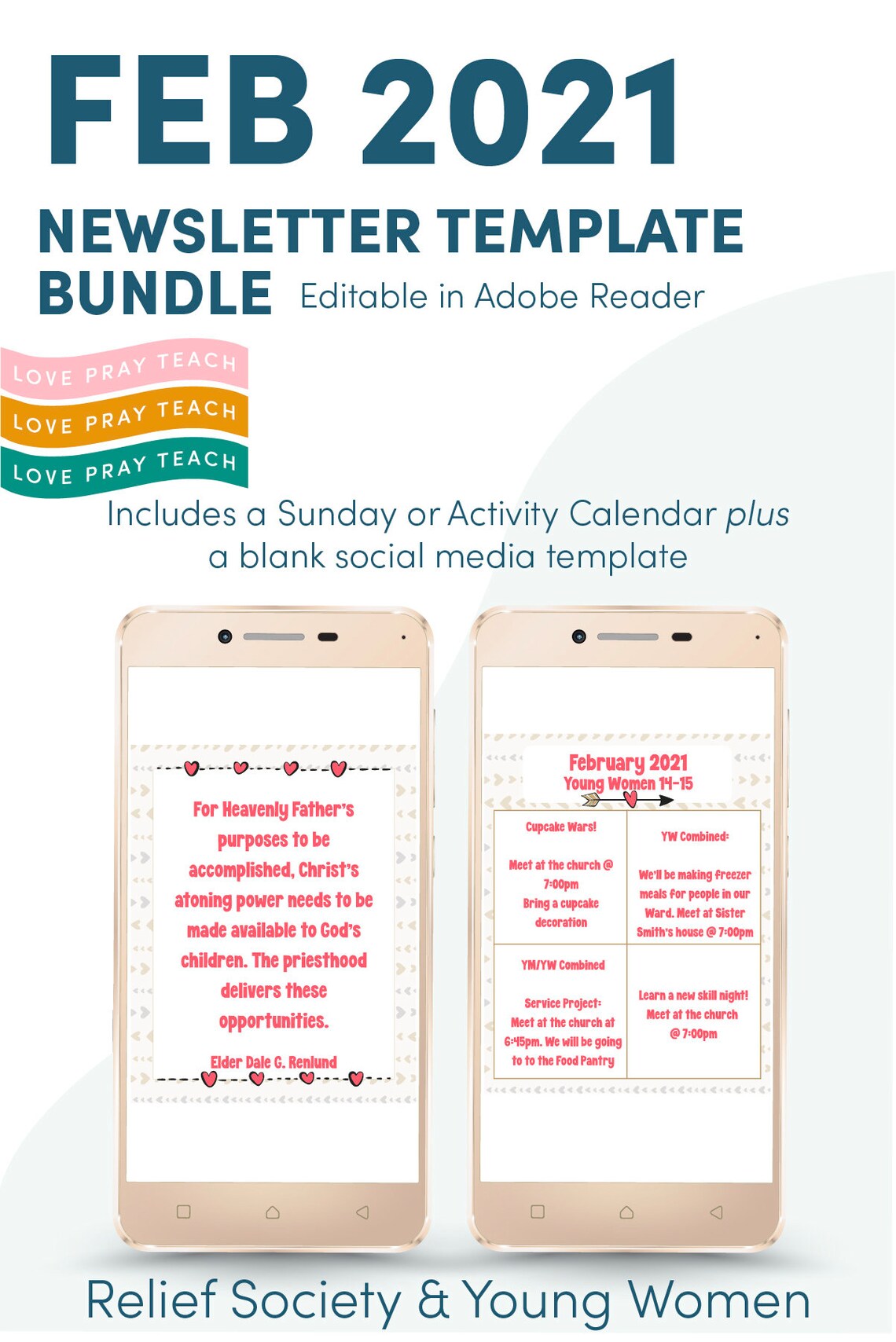 February 2021 Editable Newsletter Template | Etsy